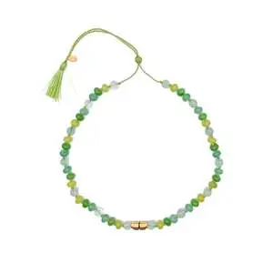 Après Youth Beaded Friendship Necklace With Gold Beads - Green