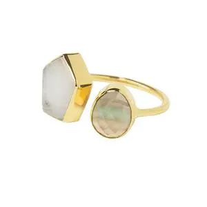 YAA YAA LONDON Colour Fusion Adjustable Ring - White