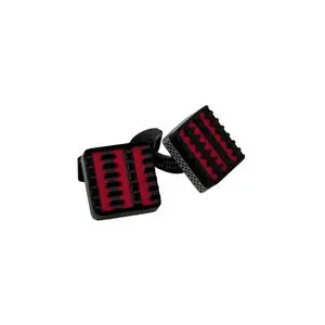 Tateossian Black / Red Jagged Elets Cufflinks In Red With Black Ip Plated & Stainless Steel - Black/red