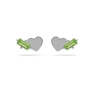 ONI Peridot Heart Studs - Silver