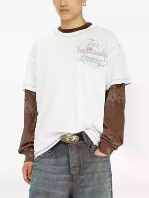 DIESEL® T-shirt With Chest Pocket And Graphic Print