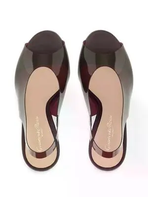 GIANVITO ROSSI Amelie Leather And Plexi Slingback Sandals