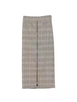 Patrizia Pepe Checked Zip-fastening Midi Skirt