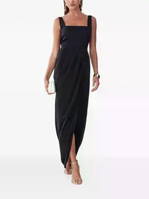 WILLA Pleated Wrap-style Maxi Dress