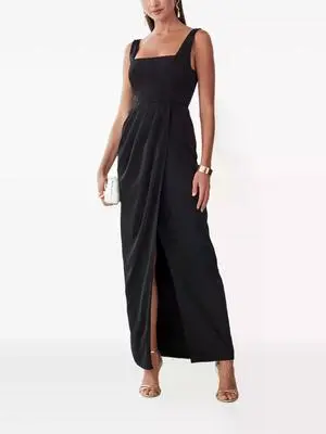 WILLA Pleated Wrap-style Maxi Dress