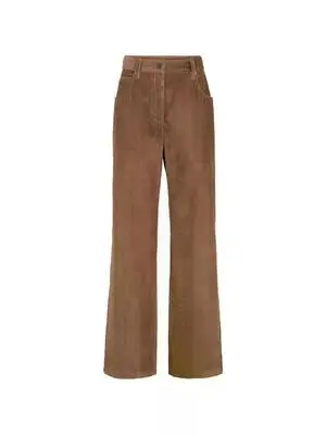 Brunello Cucinelli Cotton Corduroy Trousers With Monili Detail - Brown