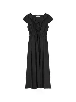 SKALL STUDIO Clea Ruffled Midi Dress - Black