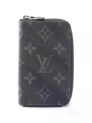 LOUIS VUITTON 2010s Eclipse Zippy Monogram Coin Purse - Black