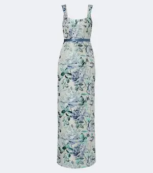 MARKARIAN Robin Belted Floral Brocade Gown - Multicoloured