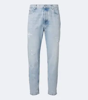 Brunello Cucinelli Distressed Straight Jeans - Blue