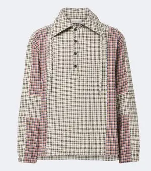 Dries Van Noten Checked Cotton Shirt - Beige