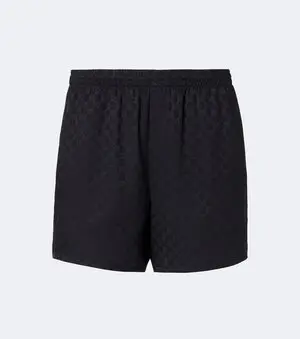 Gucci Gg Jacquard Silk Shorts - Blue