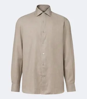 Zegna Cotton And Cashmere Shirt - Grey