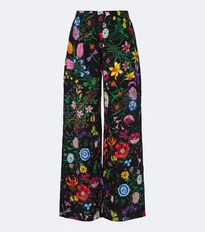 Gucci Flora Silk Twill Palazzo Pants - Multicoloured