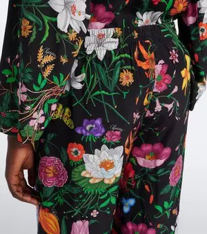 Gucci Flora Silk Twill Palazzo Pants
