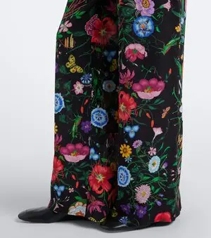 Gucci Flora Silk Twill Palazzo Pants