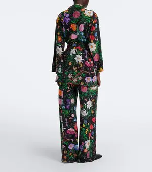 Gucci Flora Silk Twill Palazzo Pants