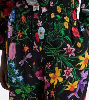 Gucci Flora Silk Twill Palazzo Pants