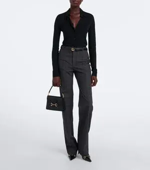 Gucci Checked Wool Straight Pants