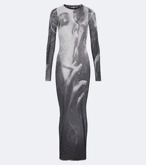 JEAN PAUL GAULTIER Printed Mesh Maxi Dress - Multicoloured