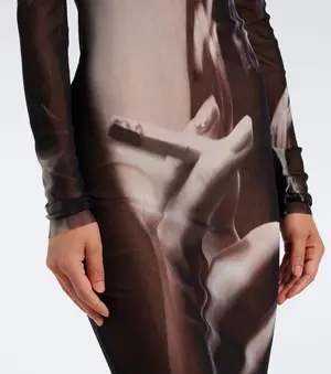 JEAN PAUL GAULTIER Printed Mesh Maxi Dress - Multicoloured