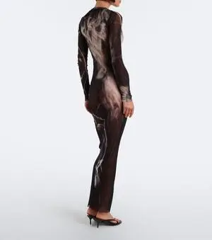 JEAN PAUL GAULTIER Printed Mesh Maxi Dress - Multicoloured