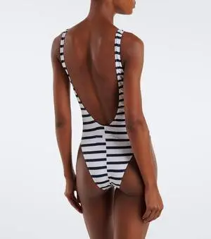 JEAN PAUL GAULTIER Logo Striped One Piece Swimsuit