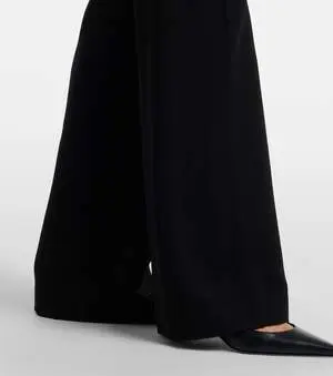 SELF-PORTRAIT Peplum Crepe Flared Jumpsuit