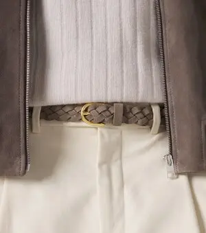 LARDINI Braided Suede Belt