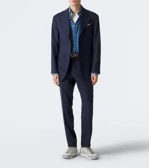 Brunello Cucinelli Leather-trimmed Sneakers