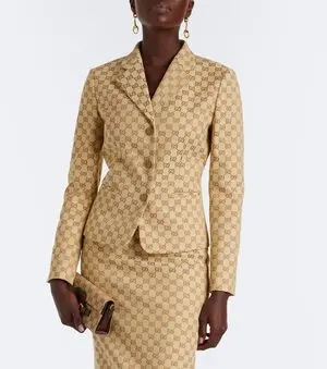 Gucci Gg Canvas Cotton-blend Blazer
