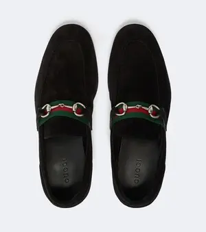 Gucci Como Horsebit Suede Loafers