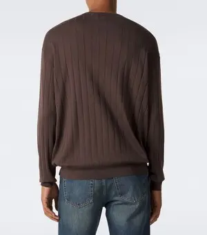 Gucci Double G Silk And Cotton V-neck Sweater