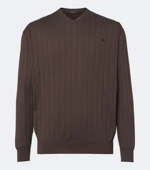 Gucci Double G Silk And Cotton Sweater - Brown