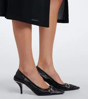 Gucci Vittoria Horsebit Leather Pumps