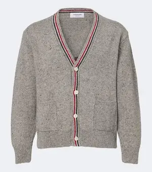 Thom Browne Hector Intarsia Wool And Mohair Cardigan - Grey
