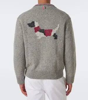Thom Browne Hector Intarsia Wool And Mohair Cardigan