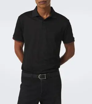 Gucci Web Stripe Silk Jersey Polo Shirt