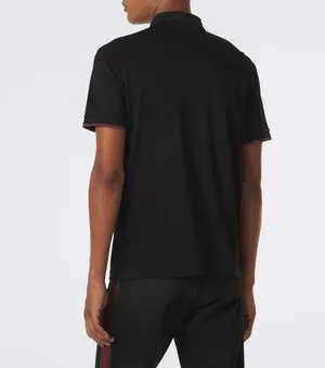 Gucci Web Stripe Silk Jersey Polo Shirt