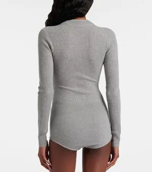 SELF-PORTRAIT Ribbed-knit Romper
