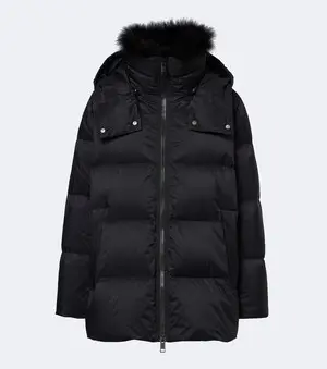 YVES SALOMON Hooded Padded Down Jacket - Black