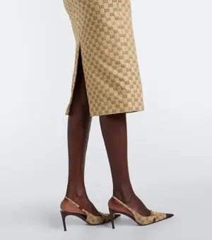 Gucci Gg Canvas Cotton-blend Pencil Skirt