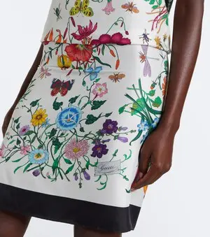 Gucci Flora Silk Twill Mini Dress