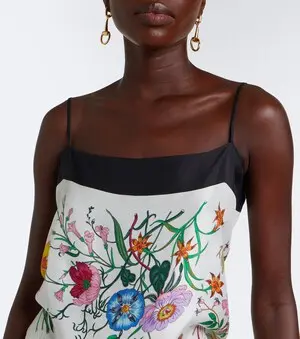 Gucci Flora Silk Twill Mini Dress