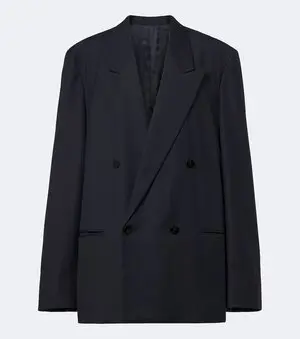Gucci Double-breasted Oversized Wool Blazer - Blue