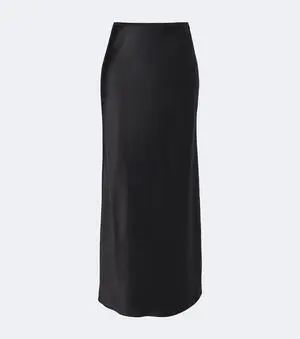 JOSEPH Isaak Silk Satin Maxi Skirt - Black