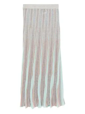 FORTE_FORTE Pleated Long Skirt - Silver