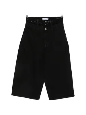 Attico Denim Cotton Bermuda Shorts - Black