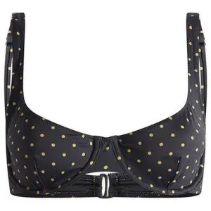 FRUITY BOOTY Celine Polka Bikini Top - Black/tan