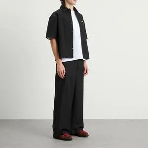 ABOUT:BLANK Seersucker Button-up Shirt With Embroidered Branding